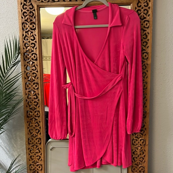 wild fable | Dresses | Wild Fable Hot Pink Low Fire Wrap Dress | Poshmark